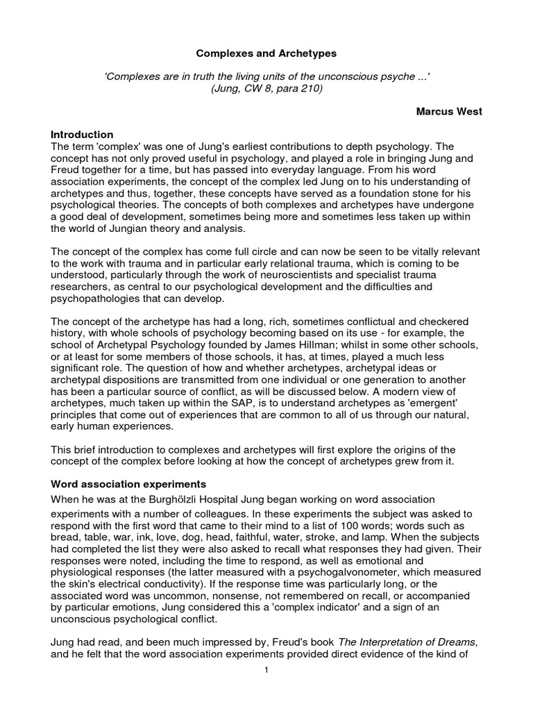 Understanding Jung's Complexes & Archetypes | PDF | Carl Jung ...