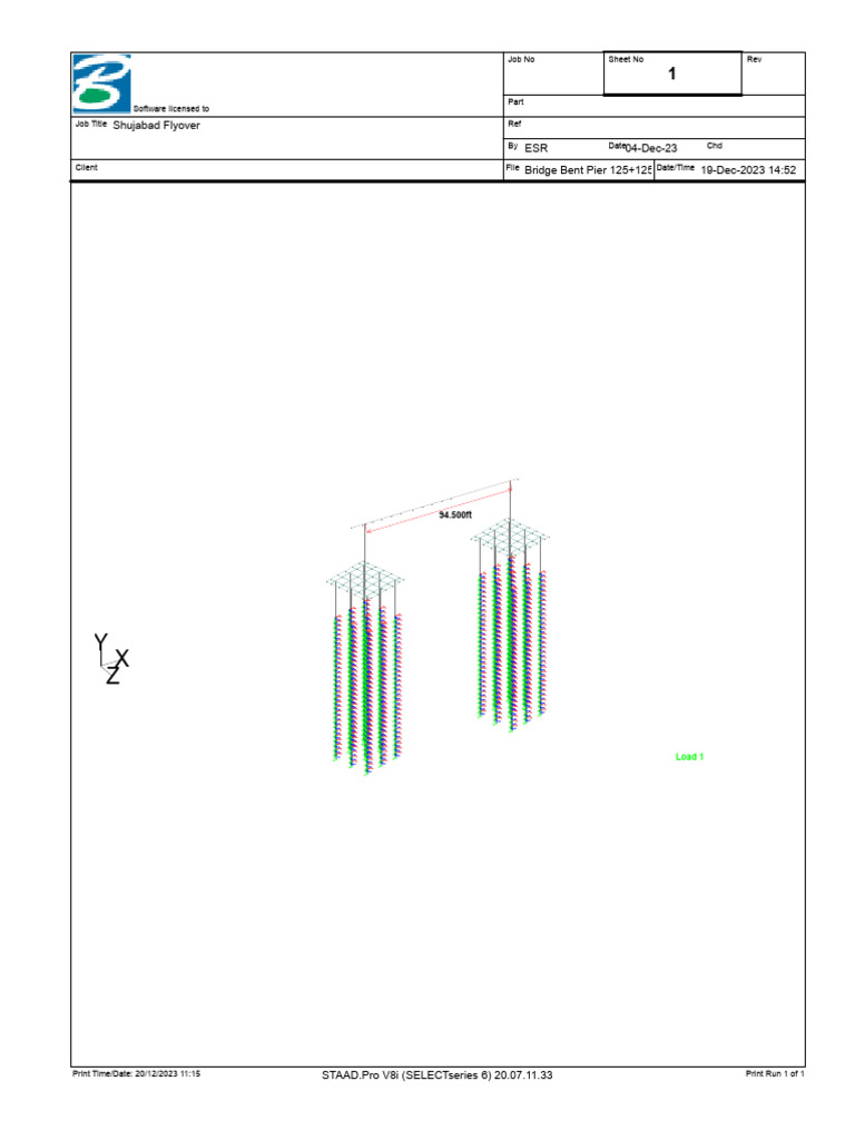 Bent Pier Calculations | PDF | Beam (Structure) | Engineering
