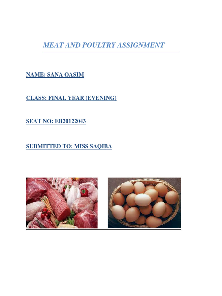 Meat and Poultry Assignment-1 | PDF | Egg As Food | Sausage