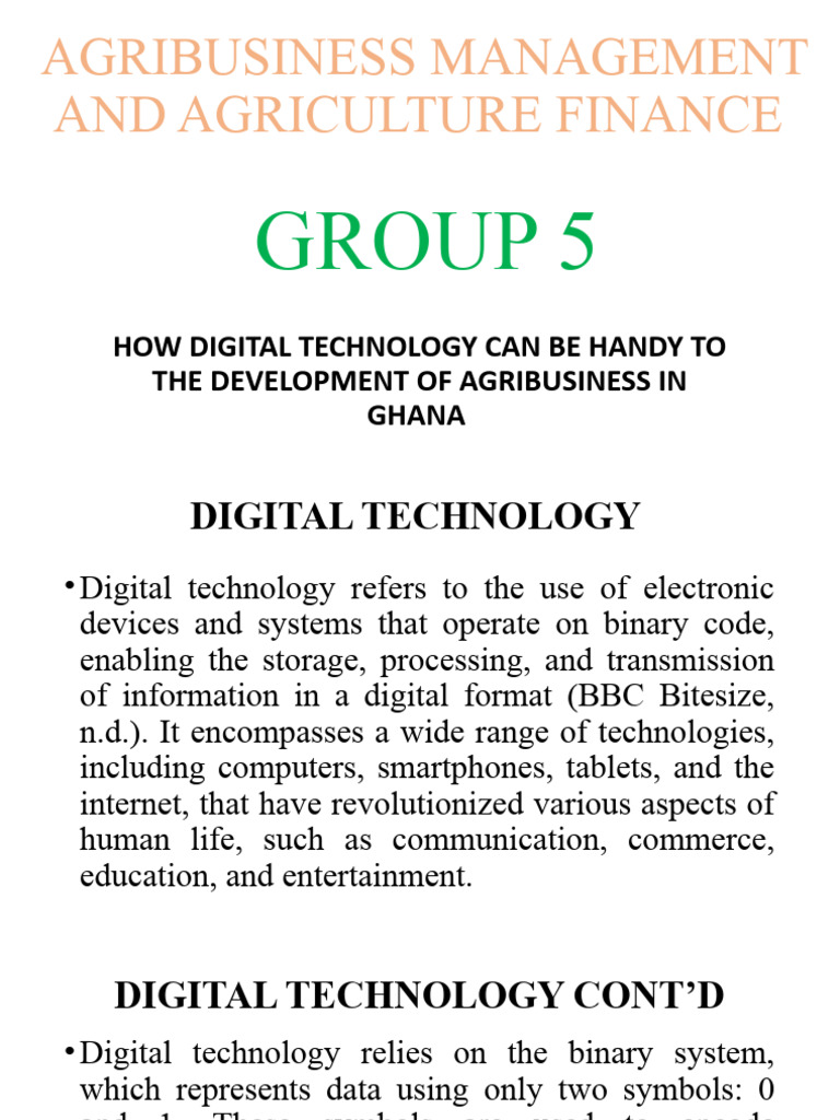 Group 5 Presentation | PDF | Information Technology | Agribusiness