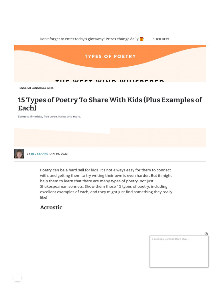 15 Types of Poetry (Plus Examples of Each) | PDF | Poetry | Sonnets