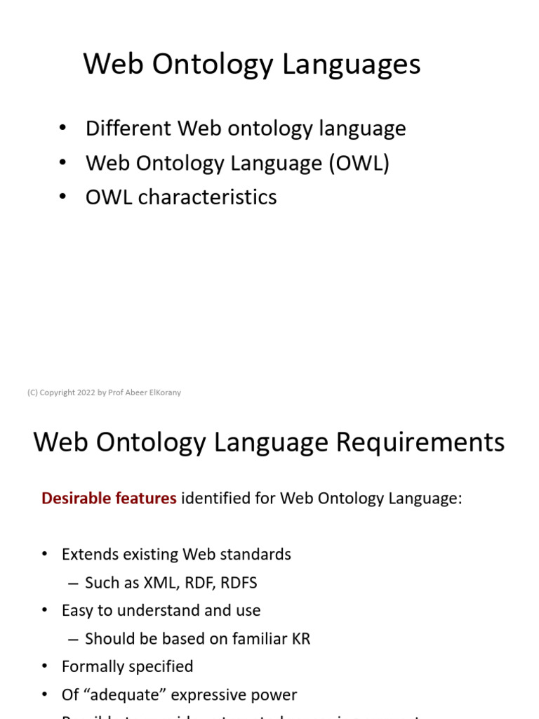 Week10 Owl | PDF | Reasoning | Information Retrieval