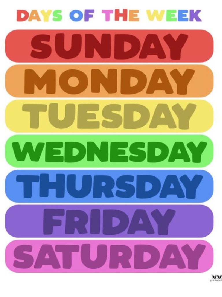 Days of The Week | PDF