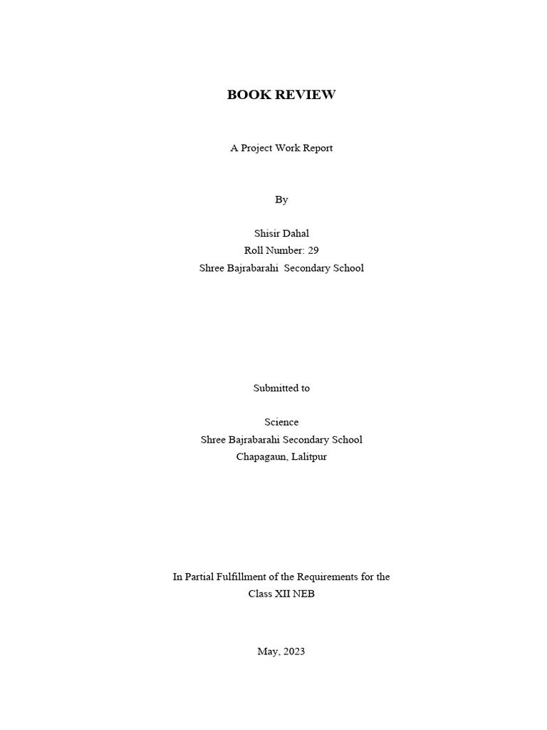 BBHSS Project Work Format | PDF