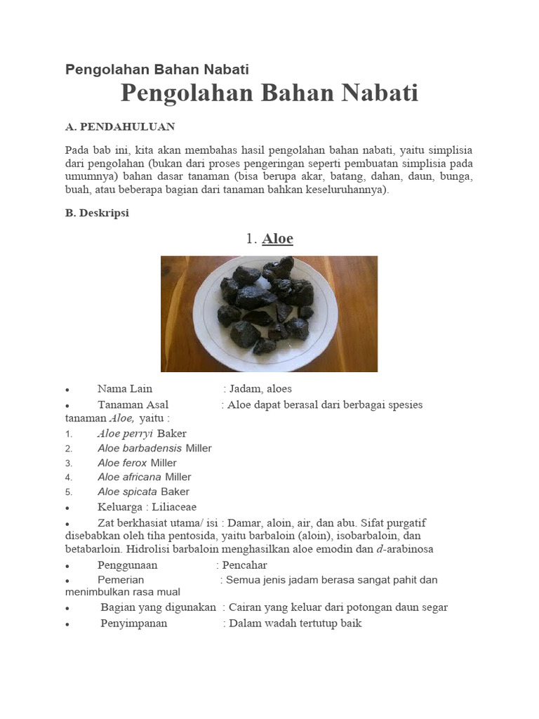 Panduan Simplisia Nabati | PDF
