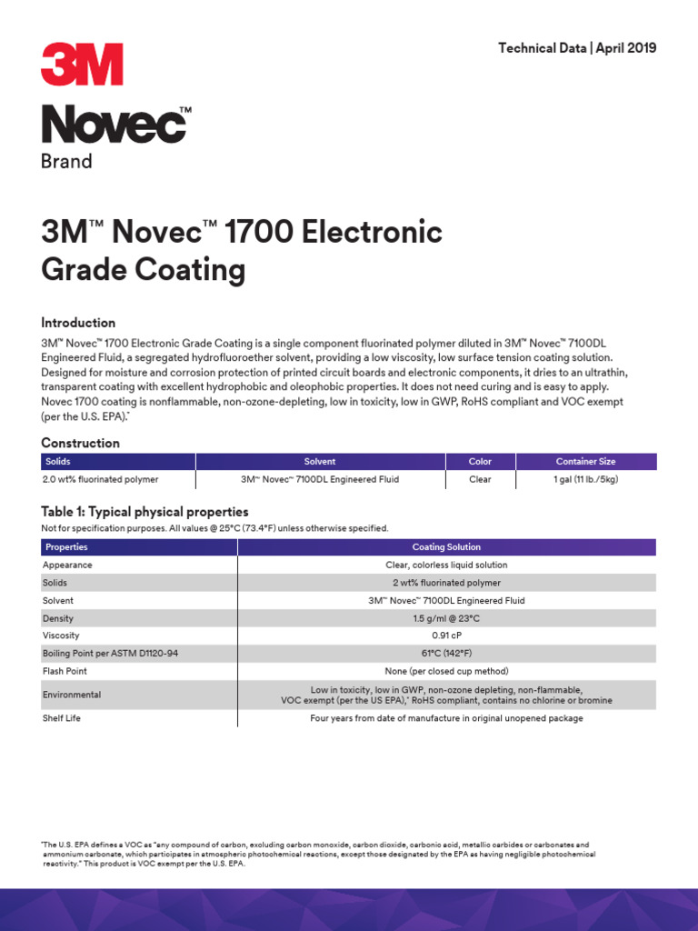 3m Novec 1700 Egc | PDF | Silicone | Corrosion 3m Novec 1700 Egc | PDF | Silicone | Corrosion