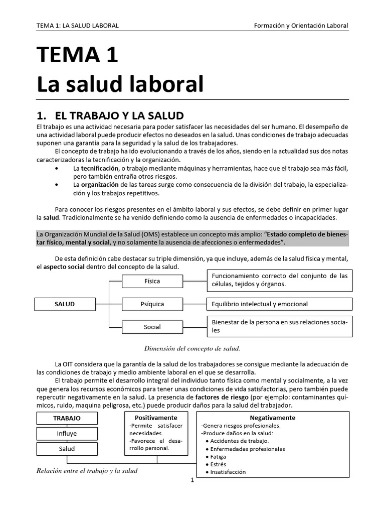 Tema 1 - Fol | PDF | Seguridad y salud ocupacional | Riesgo