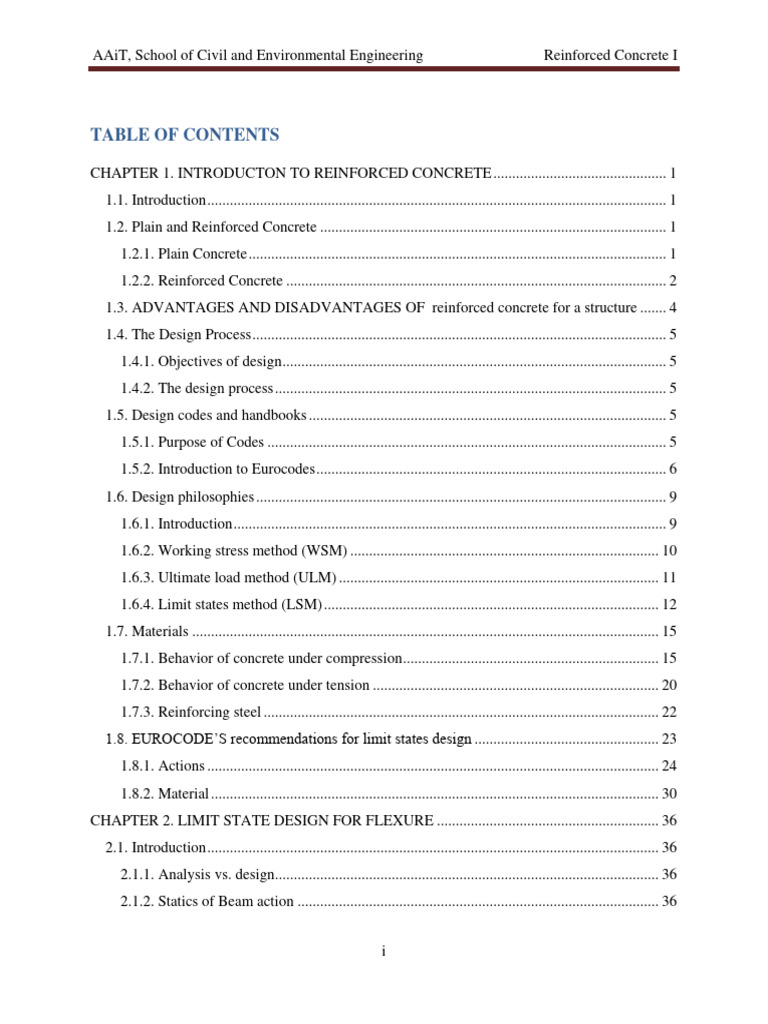 RC 1 2015 16 Lecture Note | PDF | Reinforced Concrete | Concrete