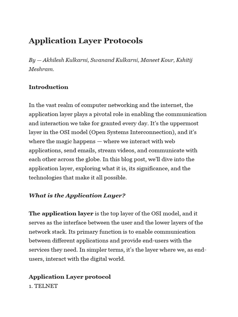 Application Layer Protocols Ha Pdf World Wide Web Internet And Web