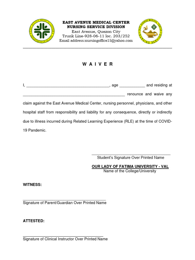 Student Waiver EAST AVE NEW | PDF