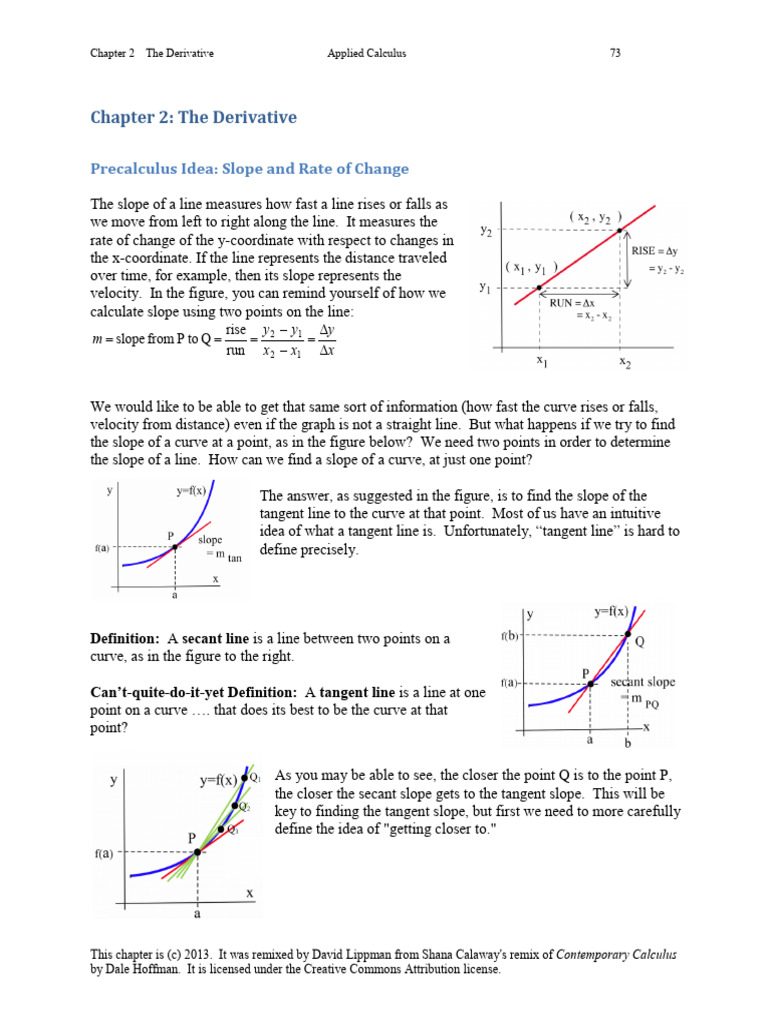 Chapter2 | PDF | Derivative | Slope