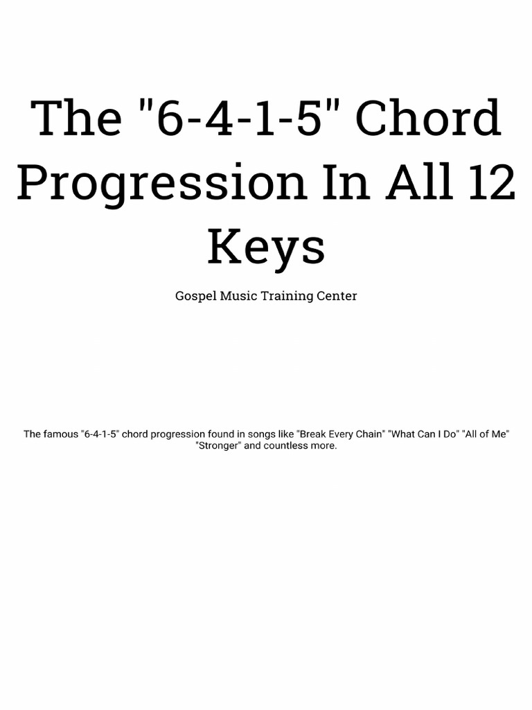 6 4 1 5 Chord Progression | PDF