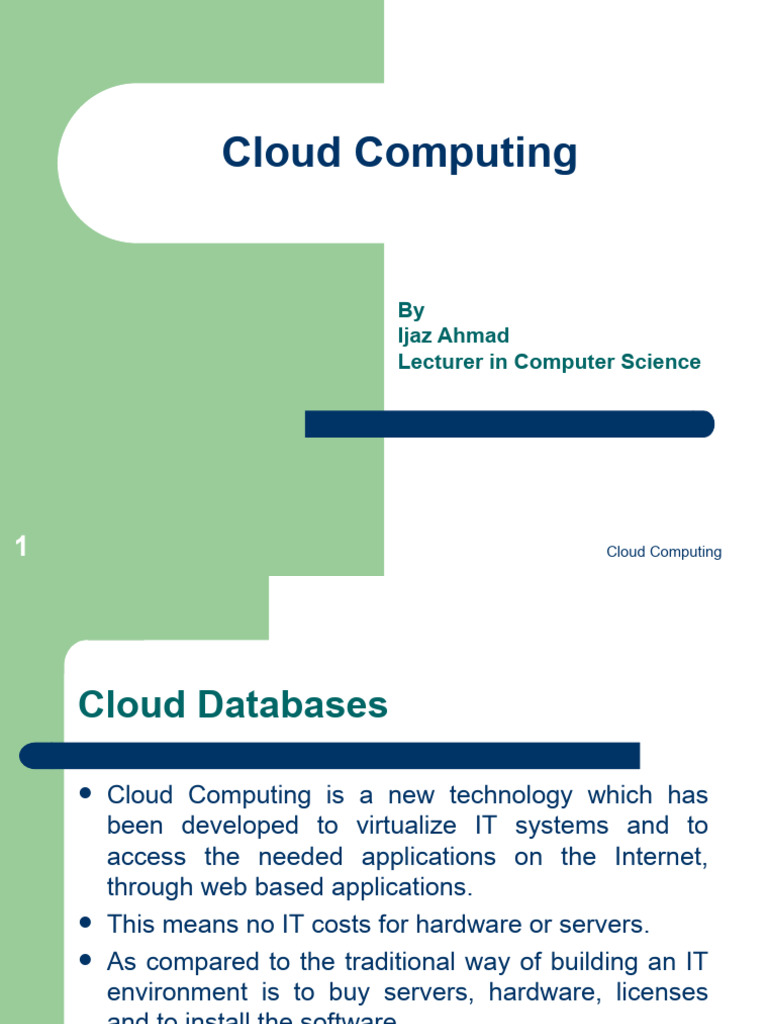 Cloud Database Advantages and Challenges | PDF | Cloud Computing ...