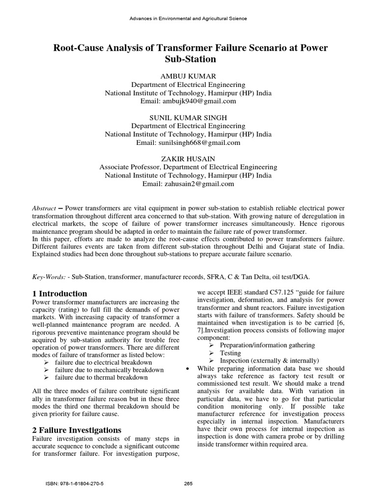Root Cause Analysis of Transformer Failu | PDF | Transformer | Capacitor