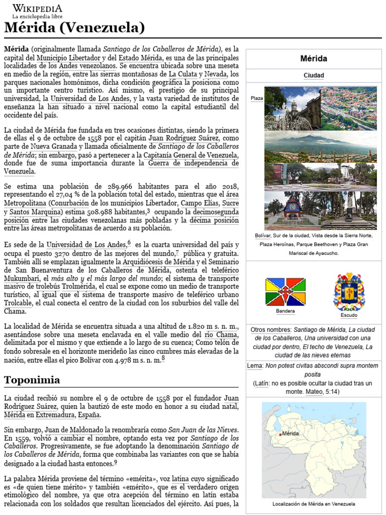 Mérida | PDF | Venezuela
