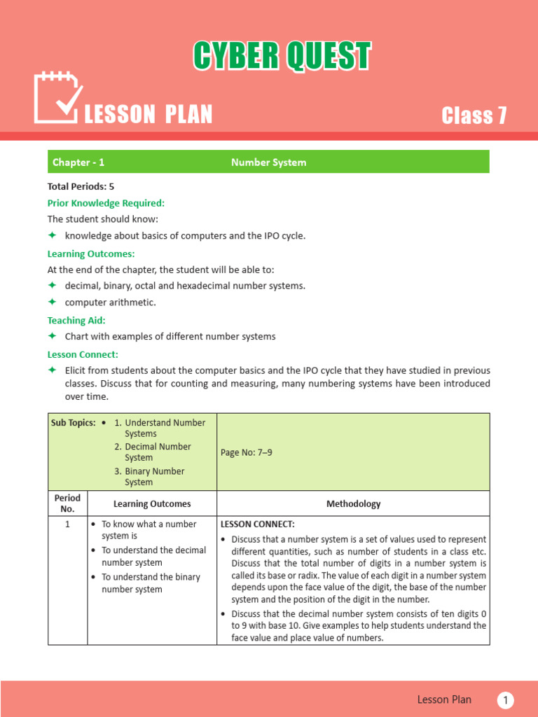 Lesson Plan CyberQuest Book7 | PDF | Mathematics | Computer Programming
