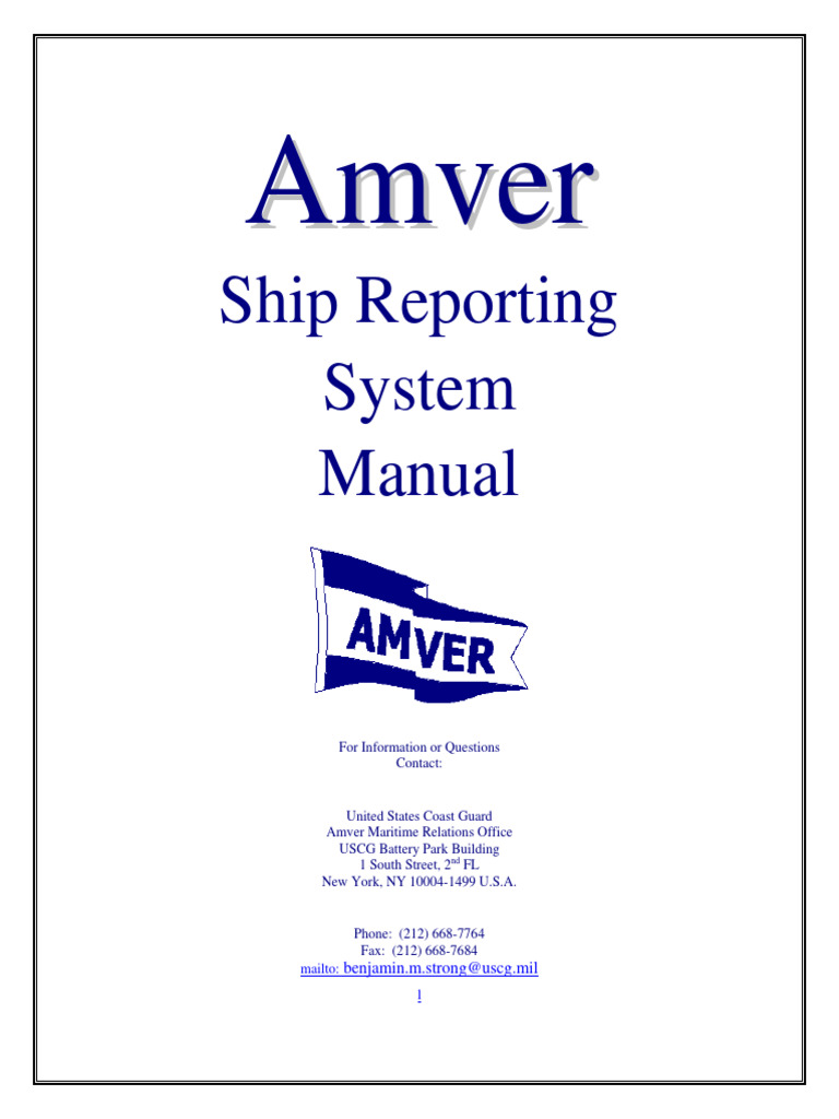 Amver Ship Reporting Manual | PDF | Navigation | Water Transport