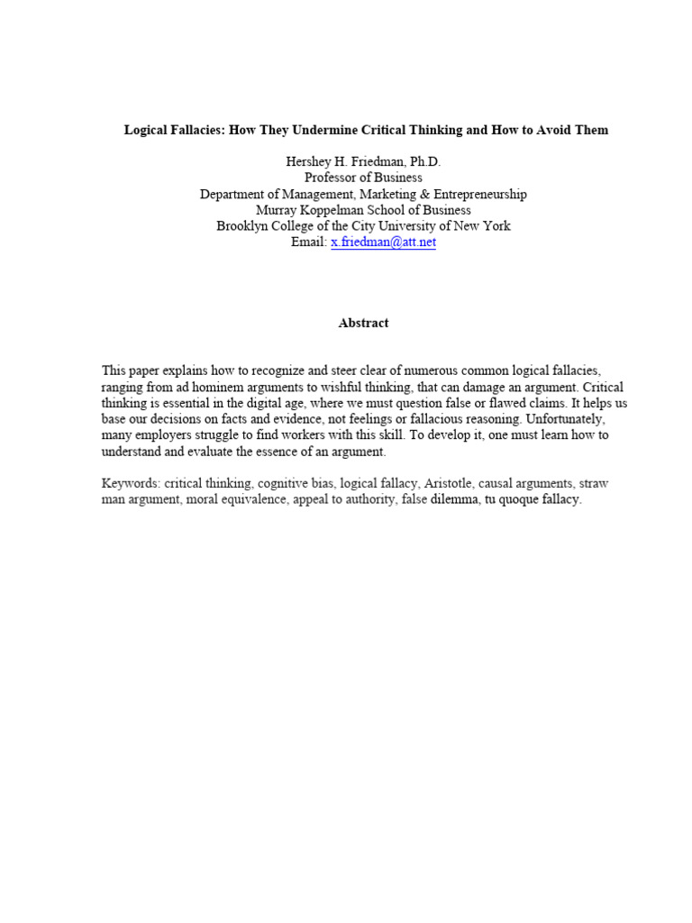 Logical Fallacies How They Undermine Cri | PDF | Fallacy | Argument