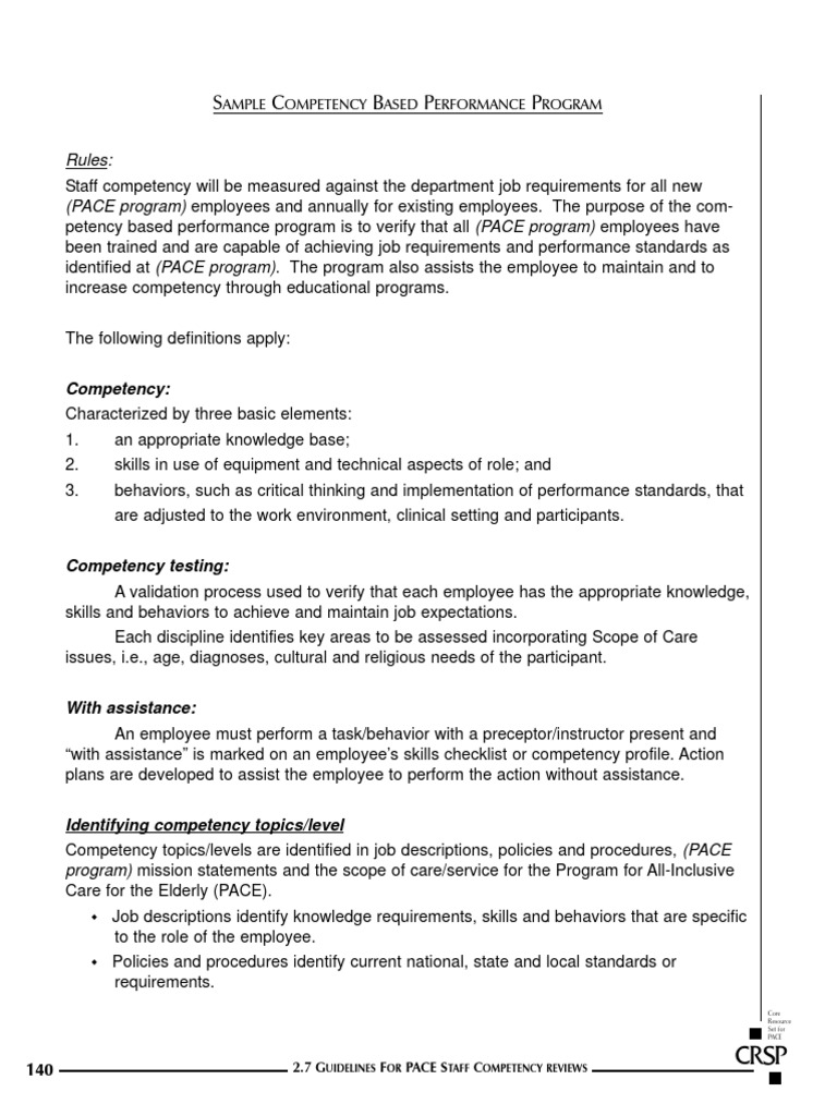 Sample Competency Based Performance Program | PDF | Competence (Human ...