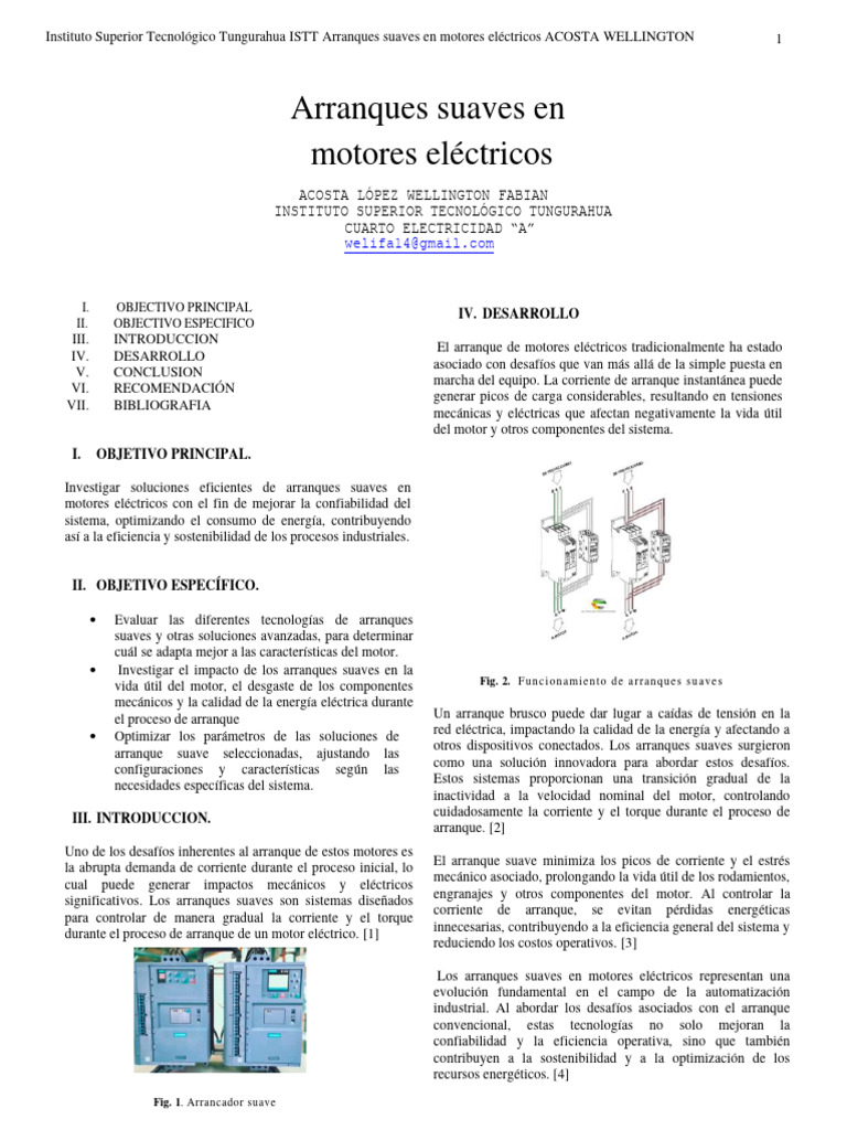 Arranque Suave en Motores Electricos | PDF | Ingenieria Eléctrica | Motores