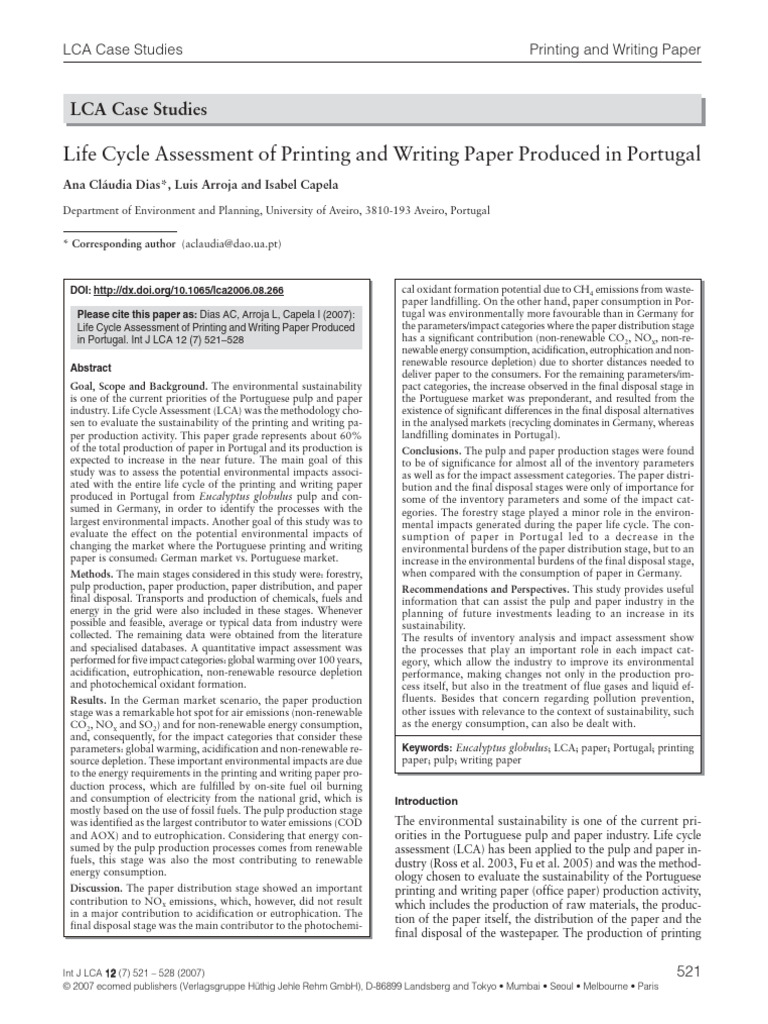 Group 07 - LCA | PDF | Life Cycle Assessment | Paper