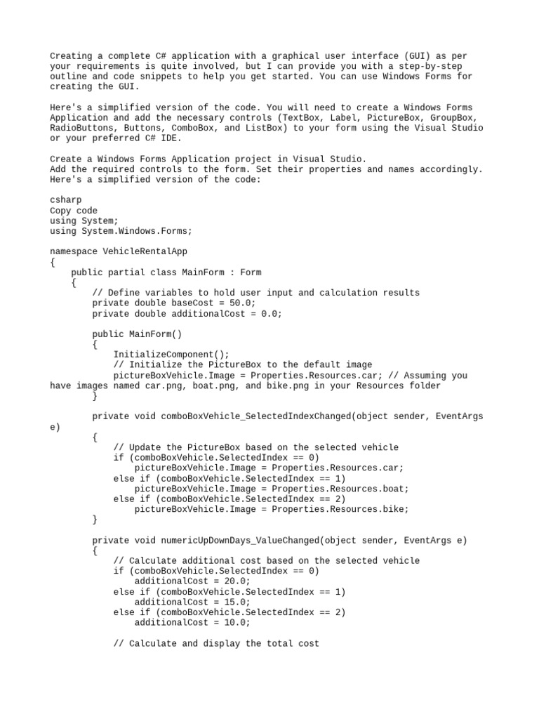 Creating A Complete C Application Pdf C Sharp Programming Language Window Computing 0453