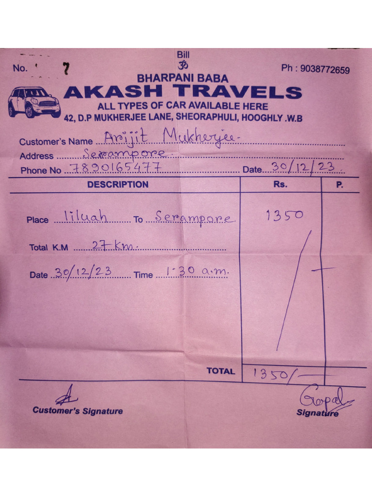 Car Bill | PDF