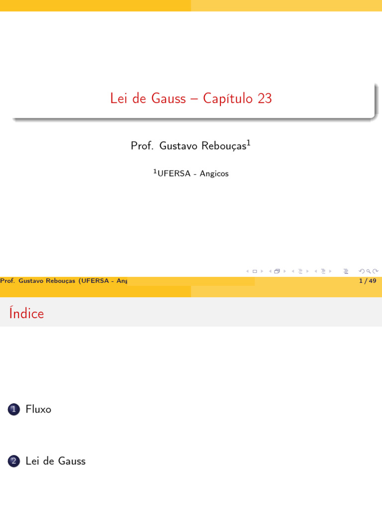 Slides Cap23 Lei De Gauss Sigaa Pdf Campo Elétrico Carga Elétrica