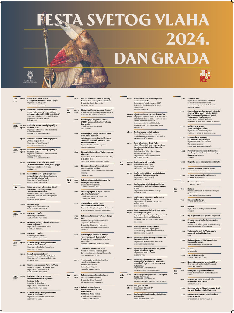 Sveti Vlaho 2024., program | PDF