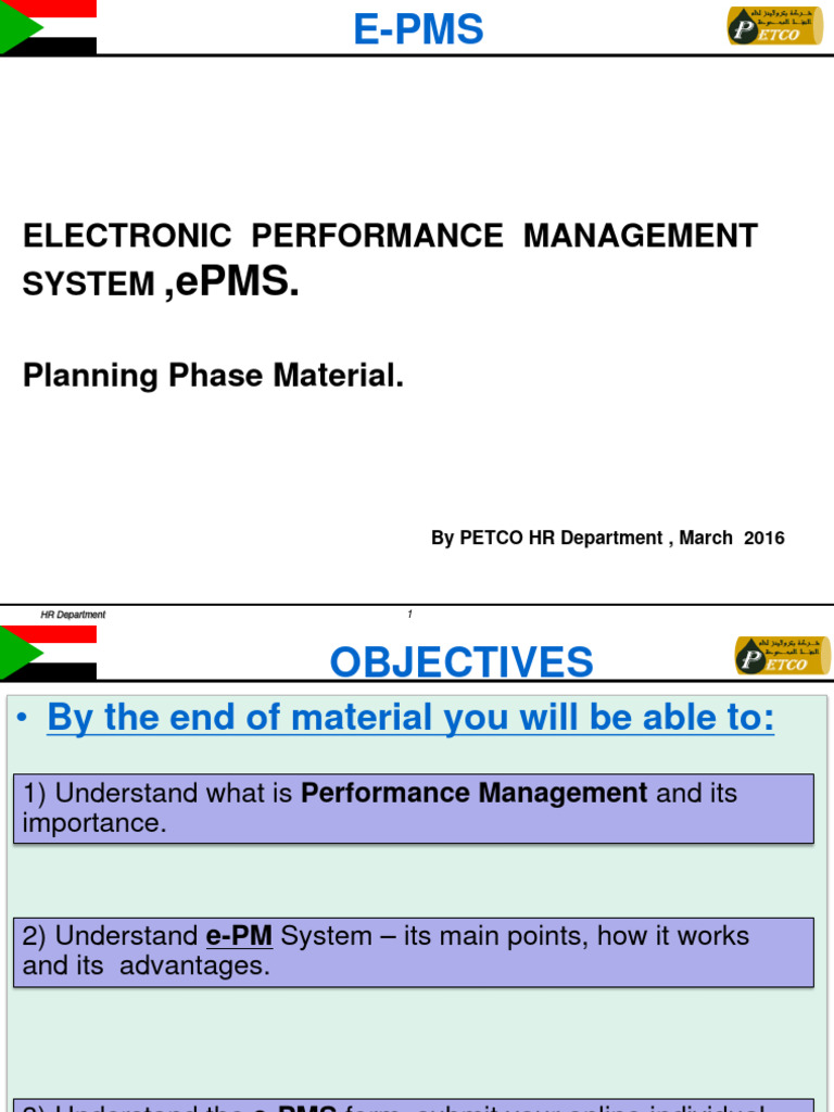 ePMS Useful Material For 2016 Planning Phase - Final | PDF | Strategic Management | Performance ...