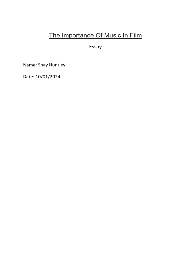 The Importance of Music in Film 1 | PDF