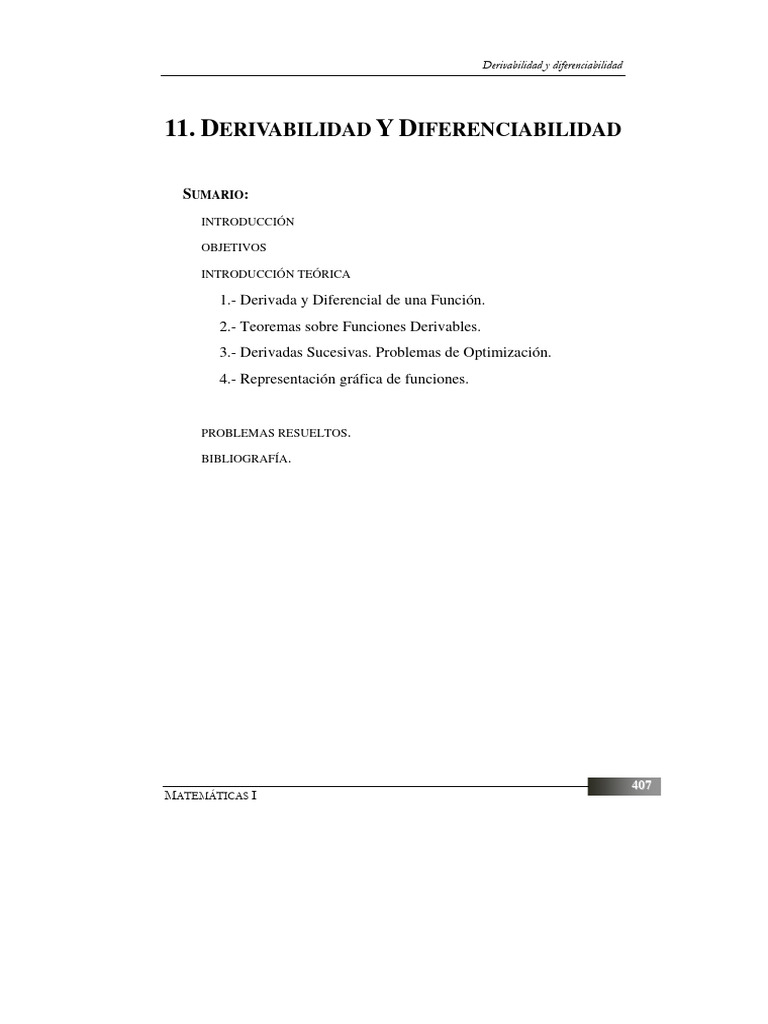 Funciones de Una Variable. Derivabilidad | PDF | Derivado | Cálculo