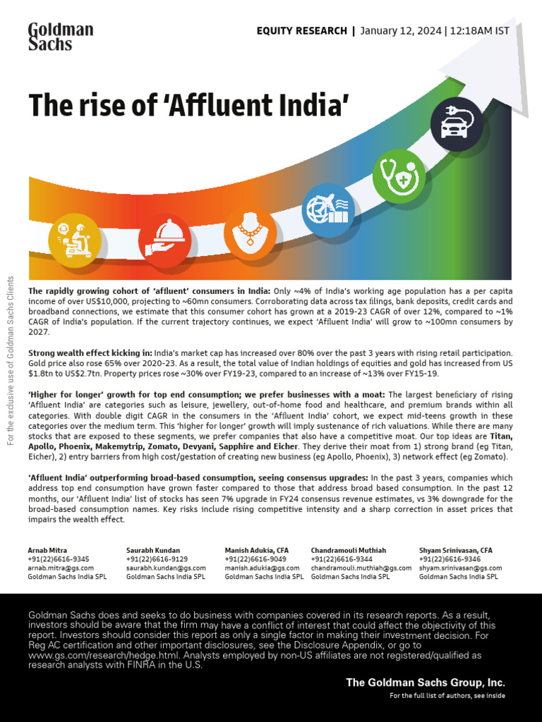The Rise of Affluent India | PDF | Wealth | Goldman Sachs