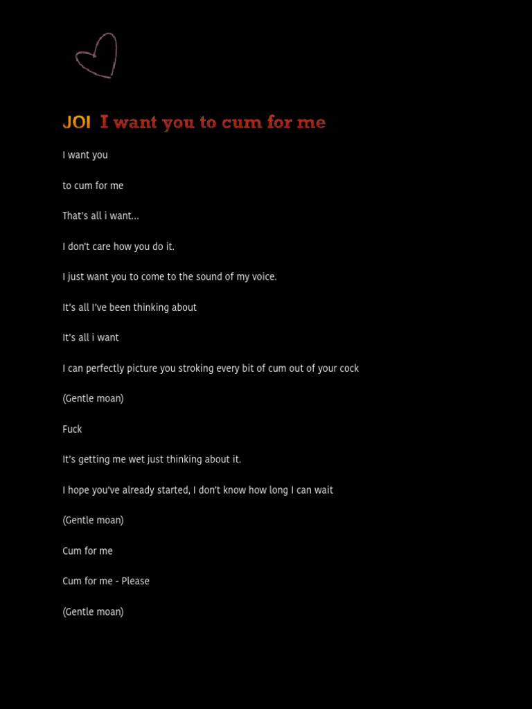 JOI Cum For Me | PDF
