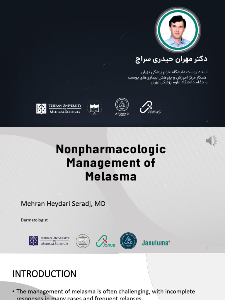 Webinar Argano Melasma and Januluma DR Seraj Nonpharmacologic Management | PDF | Sunscreen ...