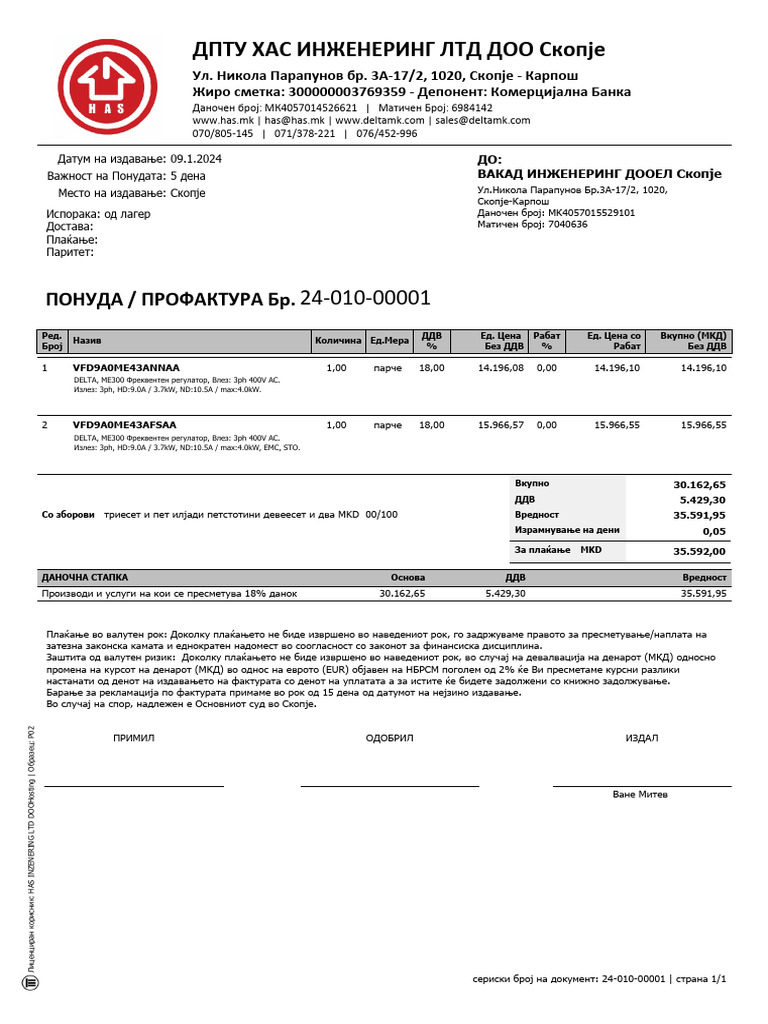 24-010-00001 - Vakad Inzenering | PDF