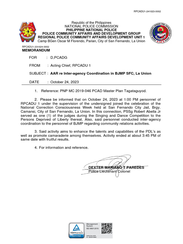 AAR-RPCADU1 Joins National Correction Consciousness Week at BJMP La ...