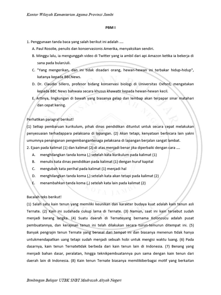 Lasol UTBK Materi PBM 1 | PDF