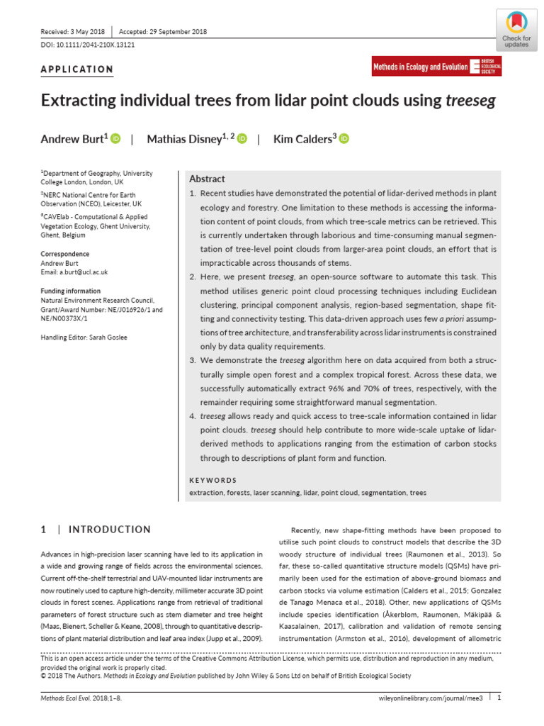 1 Brut A Disney M Calders K Extracting Individual Trees From Lidar Point Clouds Using Treeseg ...