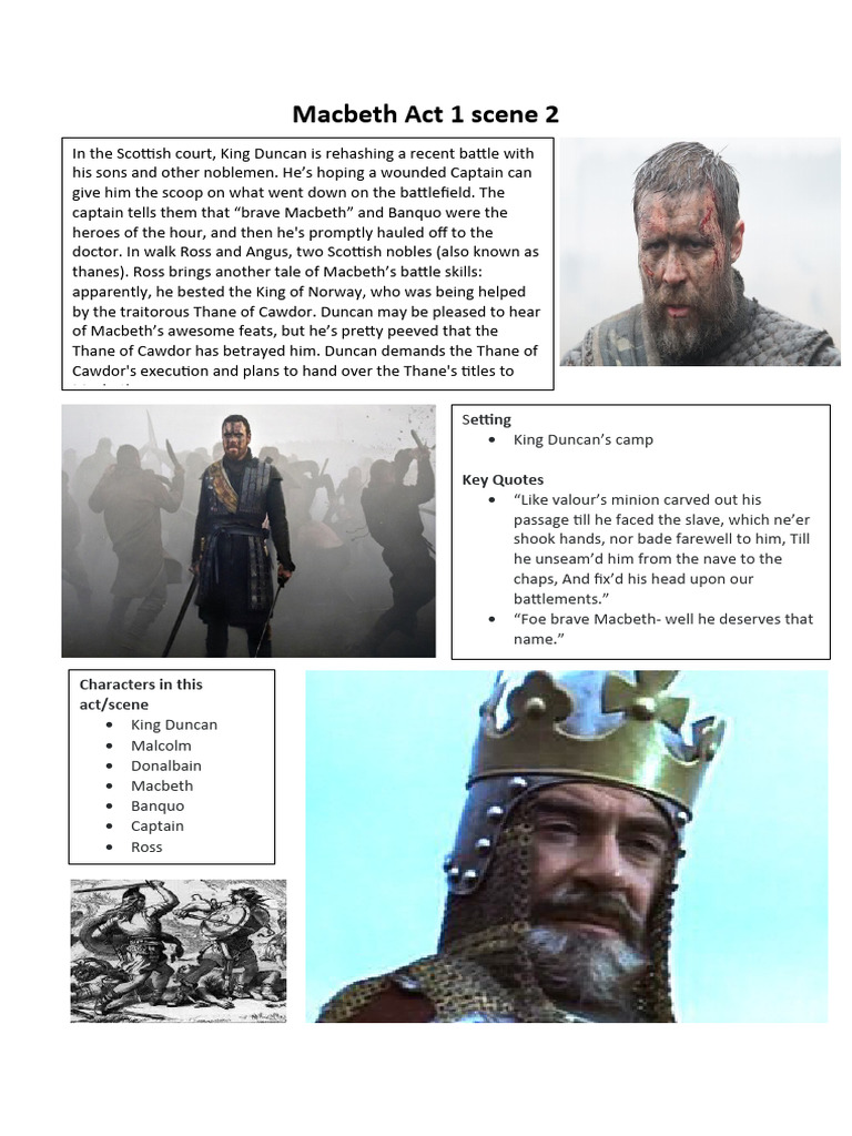 Macbeth Act 1 Scene 2 Summary | PDF