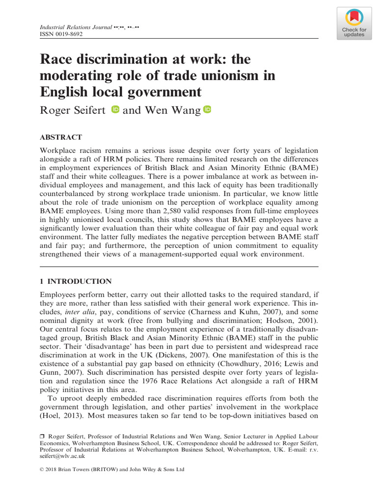 seifert2018 | PDF | Racism | Discrimination & Race Relations