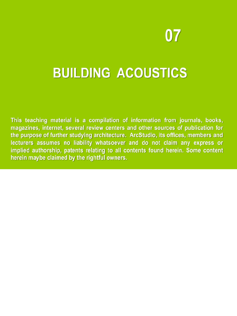 Building Acoustic Lecture | PDF