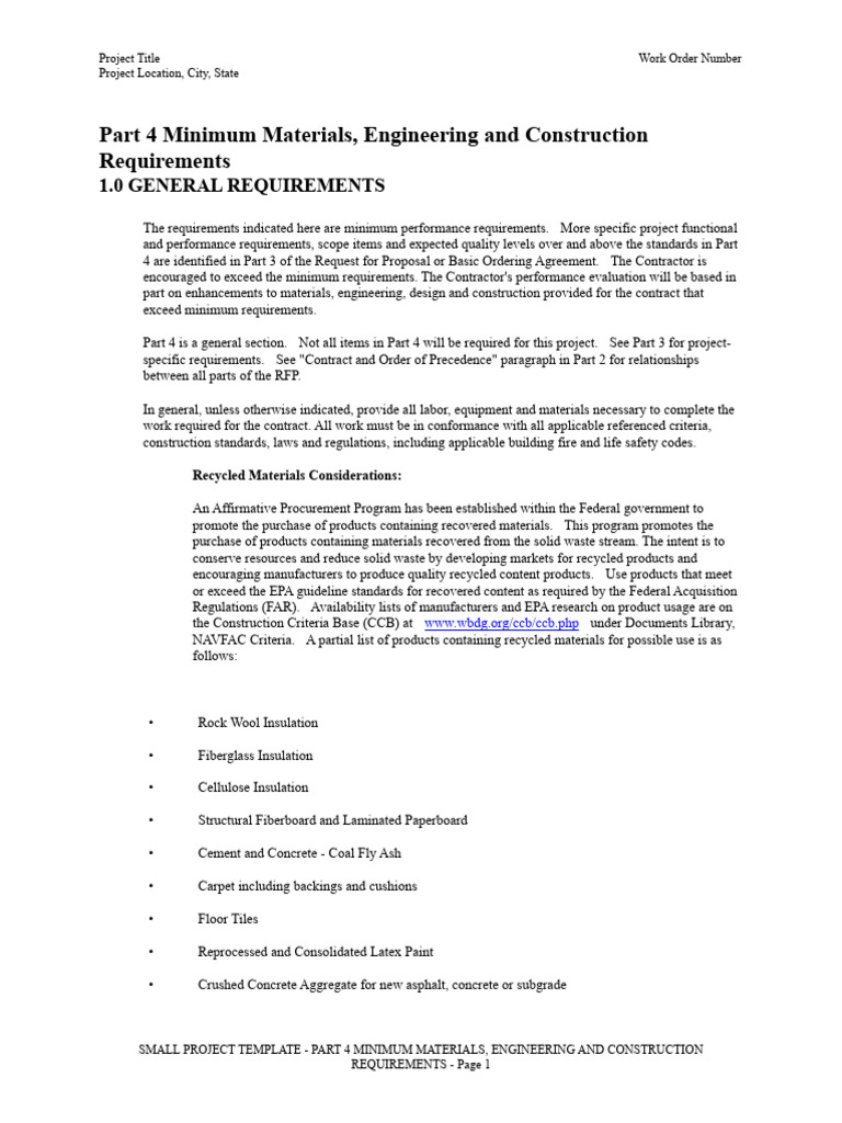 Part 4 Minimum Materials Engineering and Construction Requirements ...