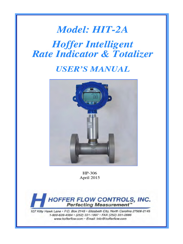 Hoffer Sensor Hit-2a | PDF | Flow Measurement | Direct Current