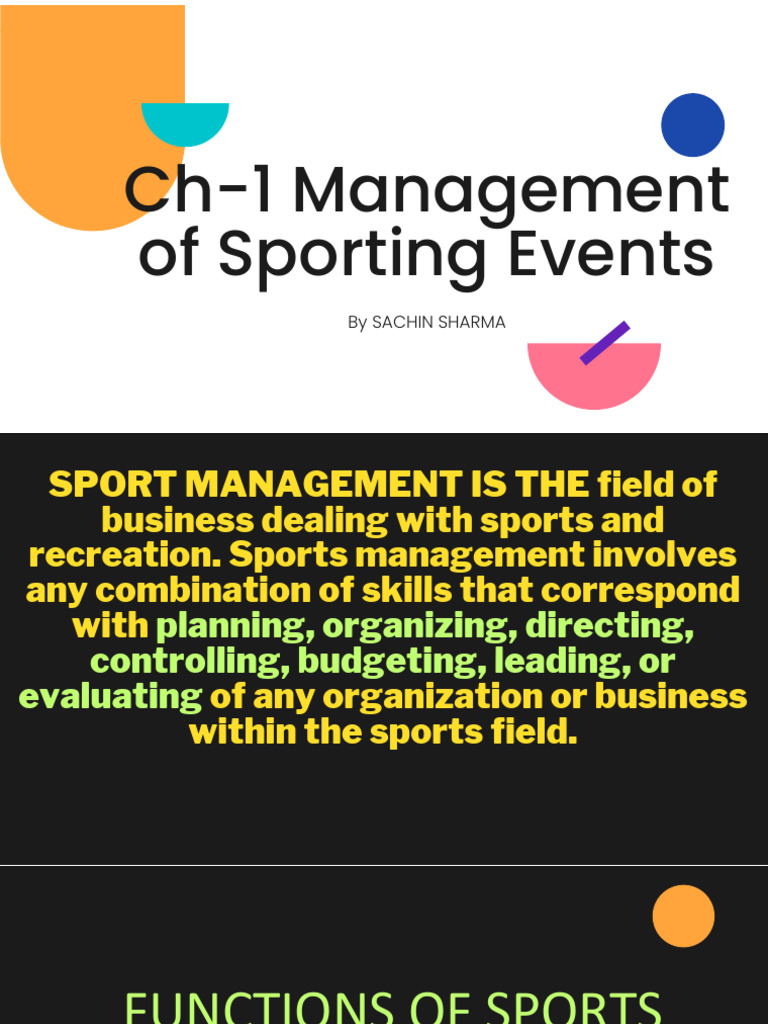 CH-1 Management in Sports - Part 1 | PDF | Sports | Referee