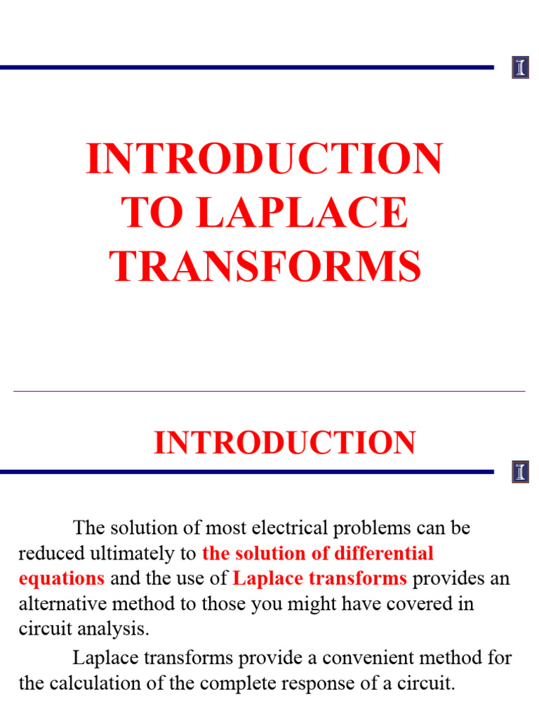 Introduction to Laplace Transformations | PDF