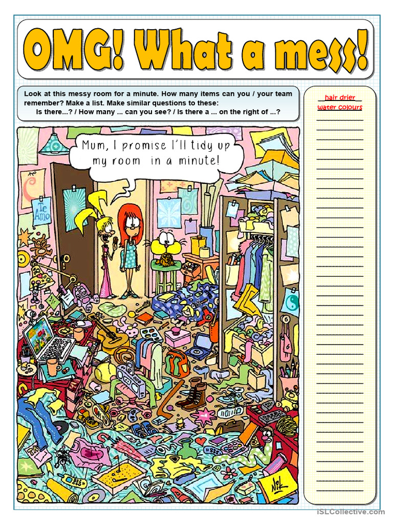 Items in a Messy Room Challenge | PDF