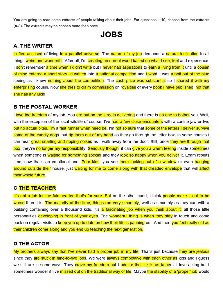 More Reading - Jobs | PDF