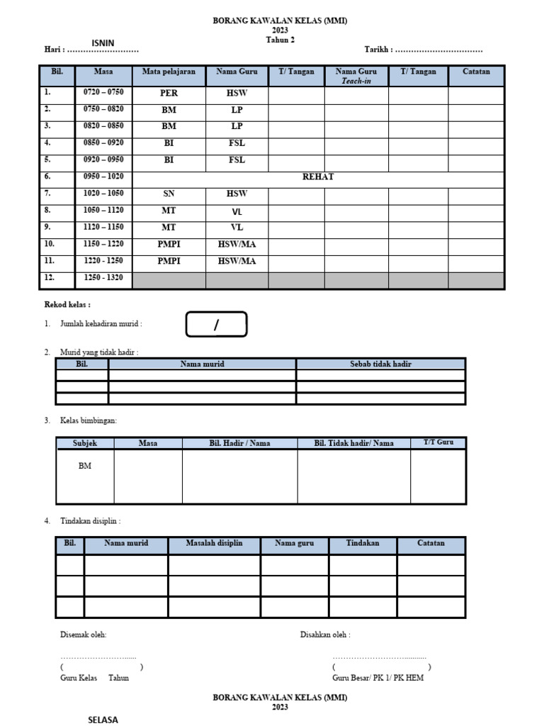 Borang MMI Tahun 2 2023 | PDF