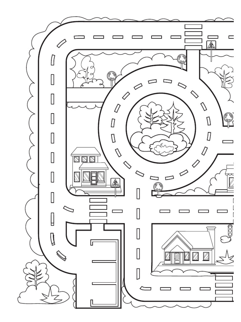 3 All American at Home Road Trip City Map Coloring Page | PDF